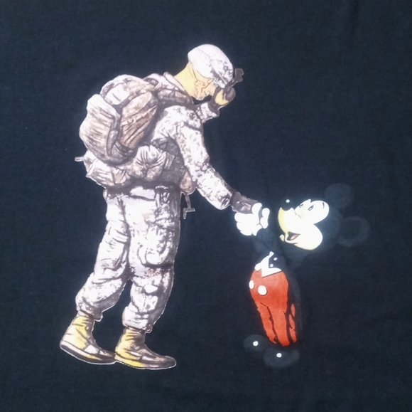Gildan | Shirts | Mickey Mouse Thank You Usmc Us Army Usaf Navy ...